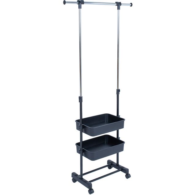 Vaateteline Home4You FERGUS 47-77x29x92-165 cm, musta