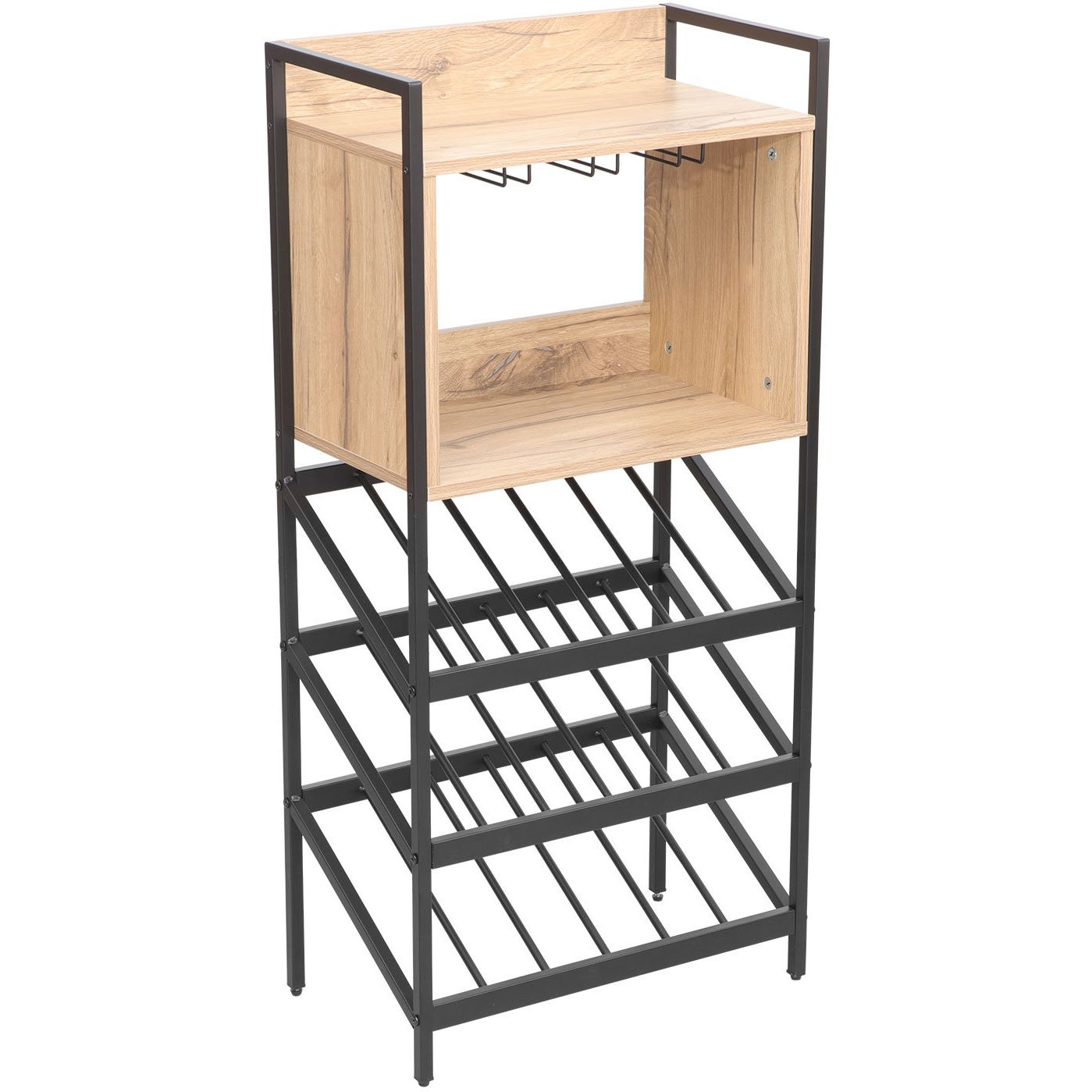 Viiniteline Home4You HANNES 51x30xK108 cm, rustiikkinen melamiini