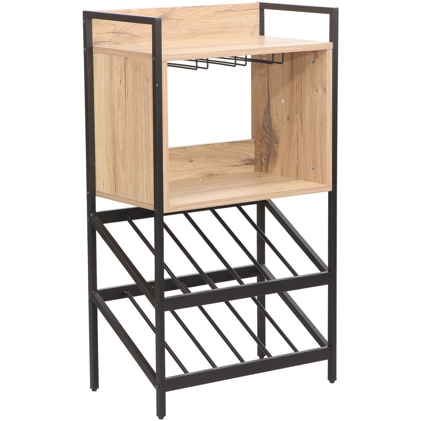 Viiniteline Home4You HANNES 51x30xK90 cm, rustiikkinen melamiini