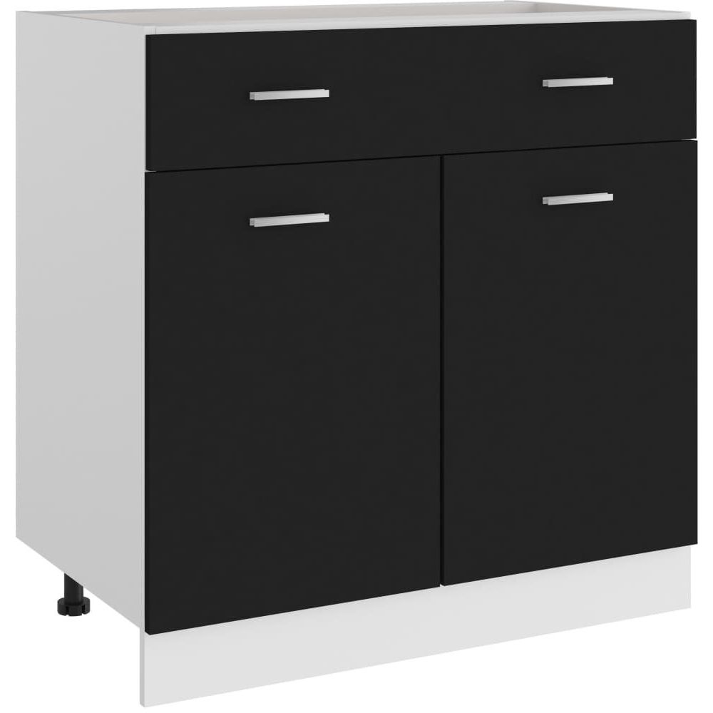 Alalipastokaappi musta 80x46x81,5 cm lastulevy