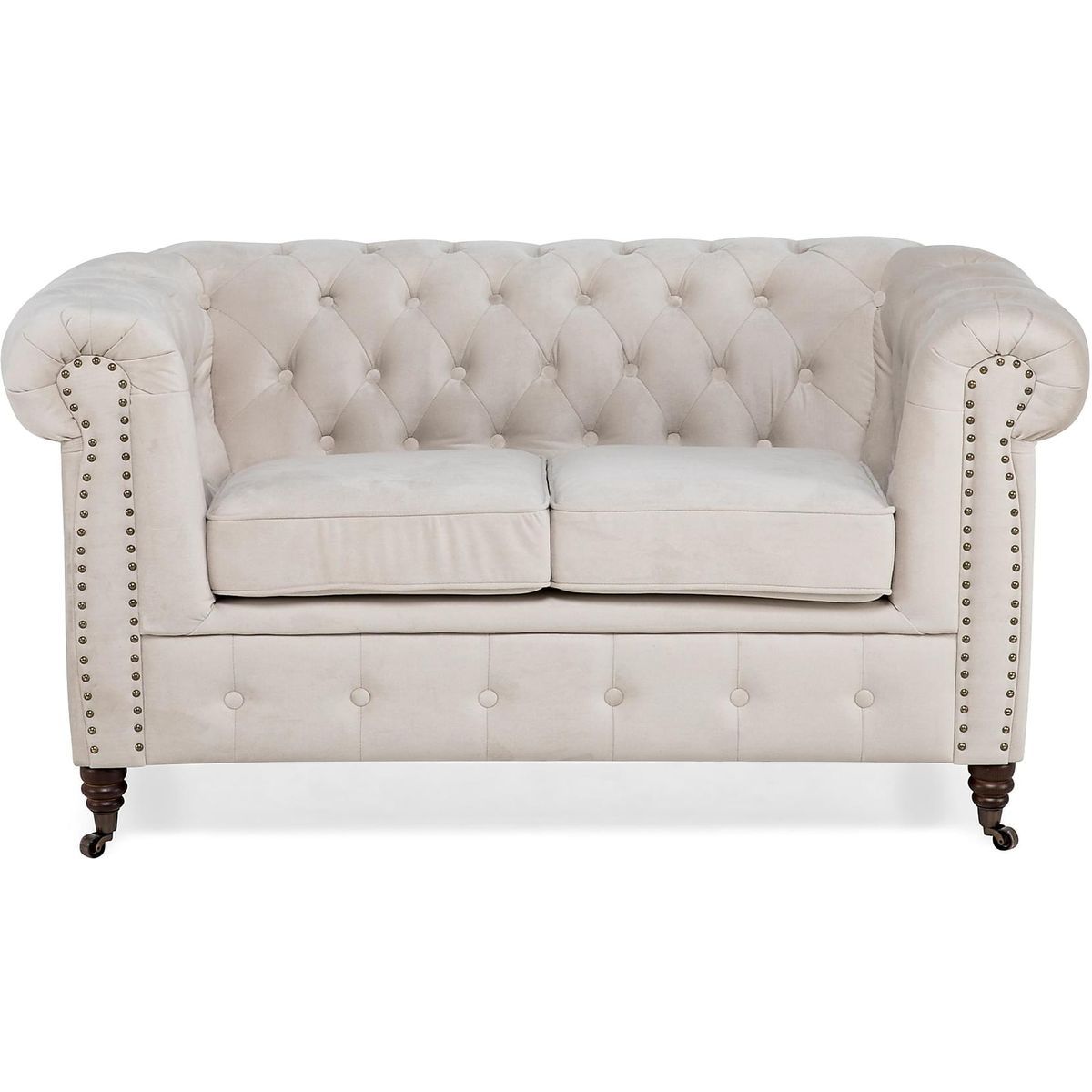 Sohva Bloomington Chesterfield Deluxe 2 ist sametti beige | Taloon.com