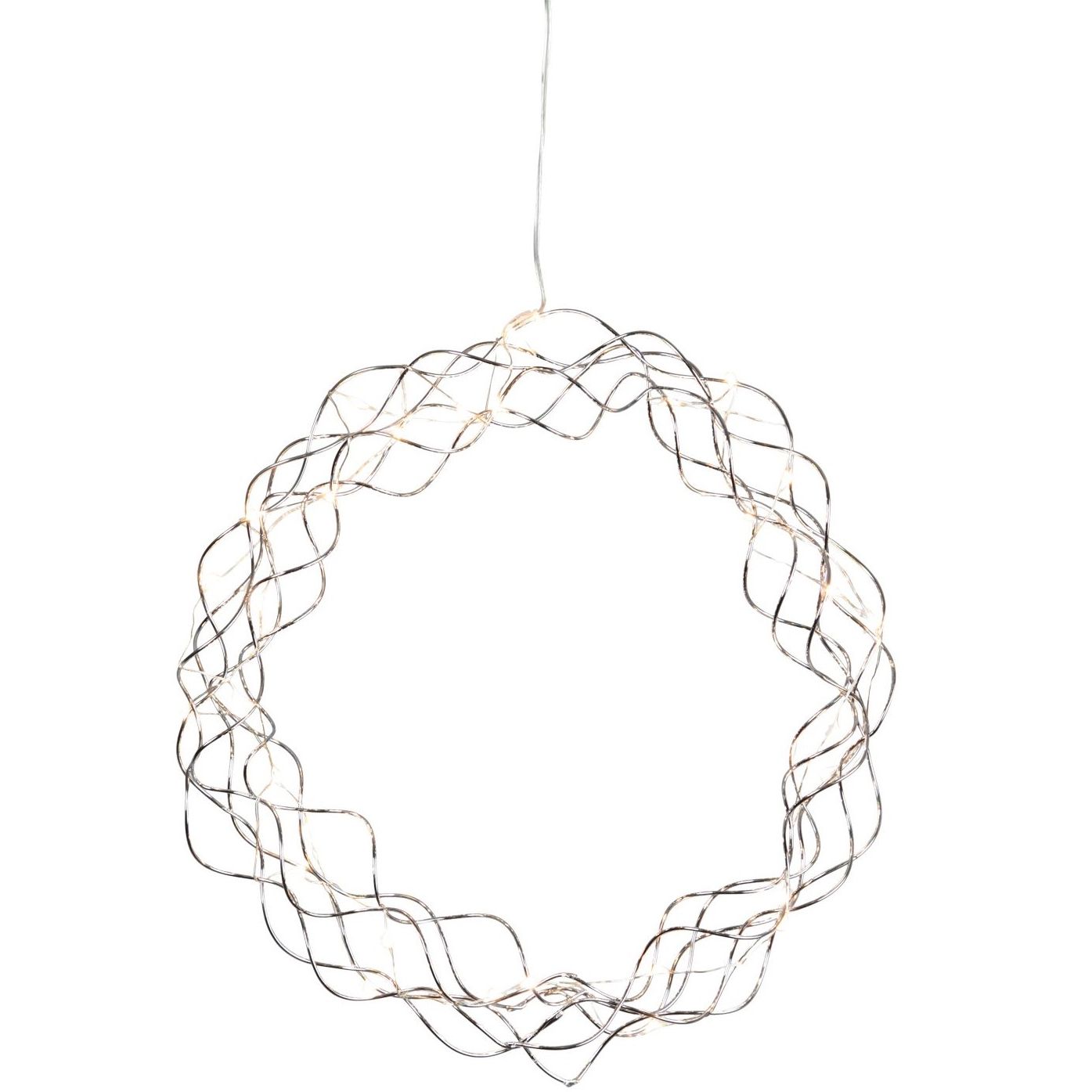 Valokranssi Eglo Curly, Ø30cm, 2200K, IP20, hopea/läpinäkyvä
