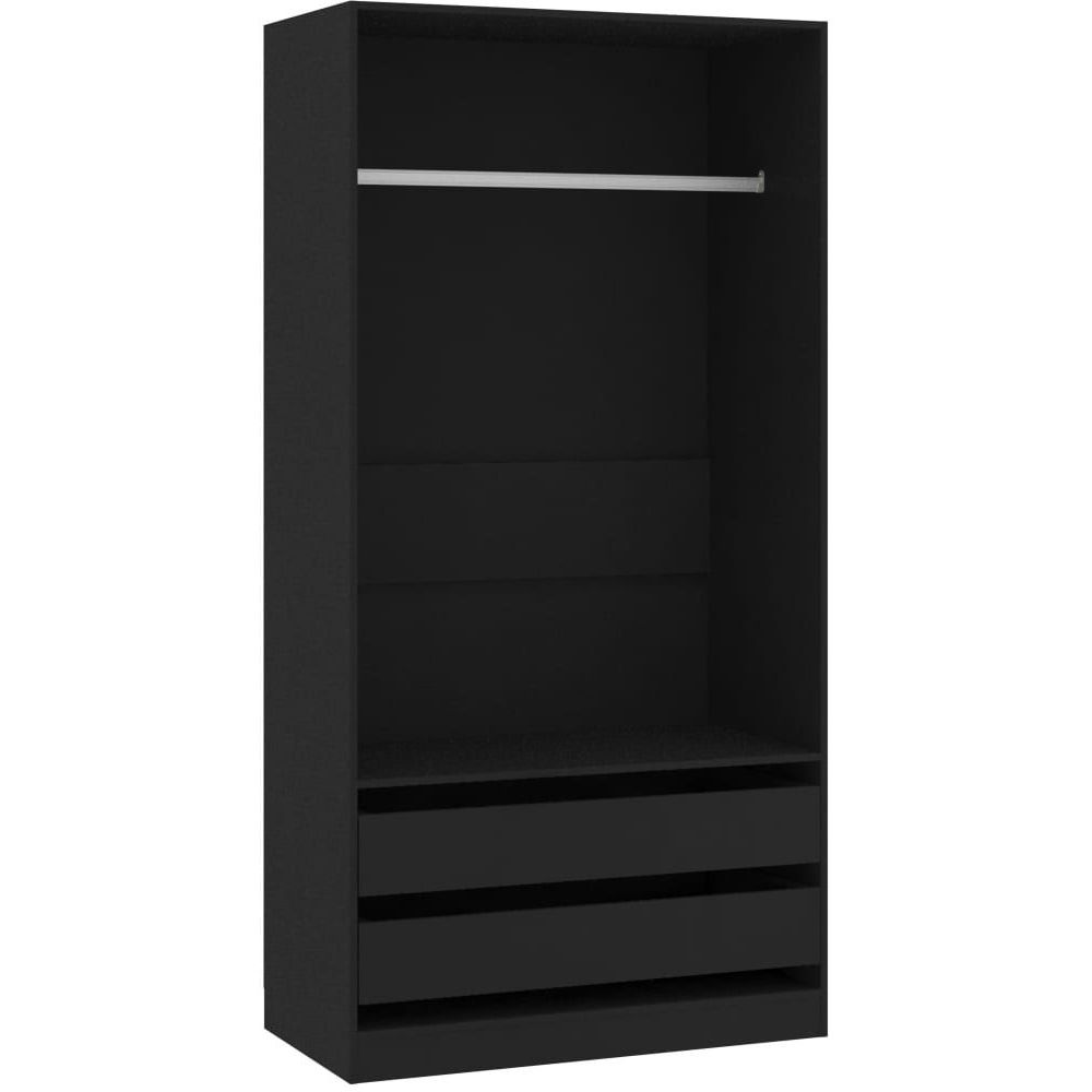 Vaatekaappi 100cm musta lastulevy