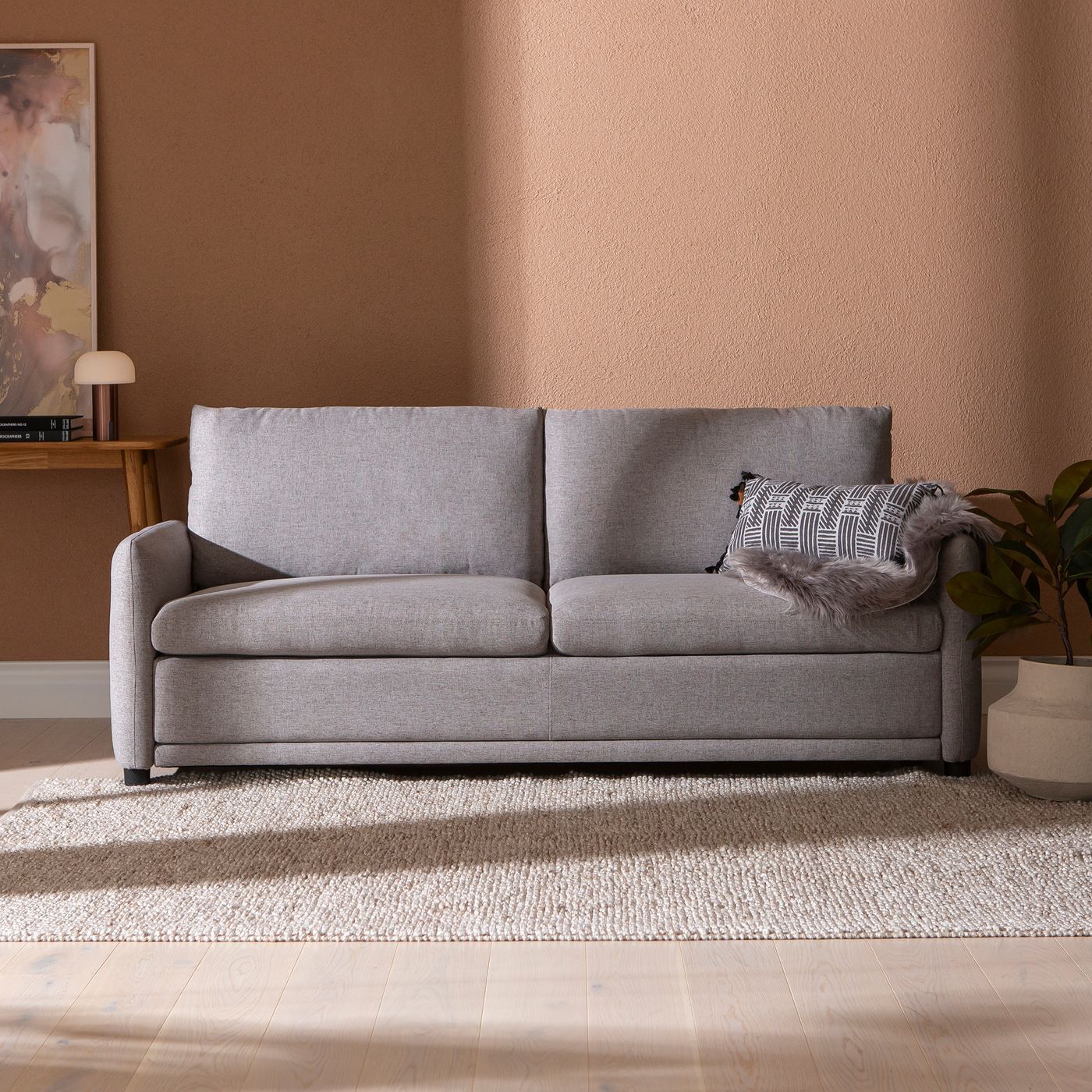 Sohva Huoku Essi, 3-istuttava, leveys 196cm, harmaa | Taloon.com