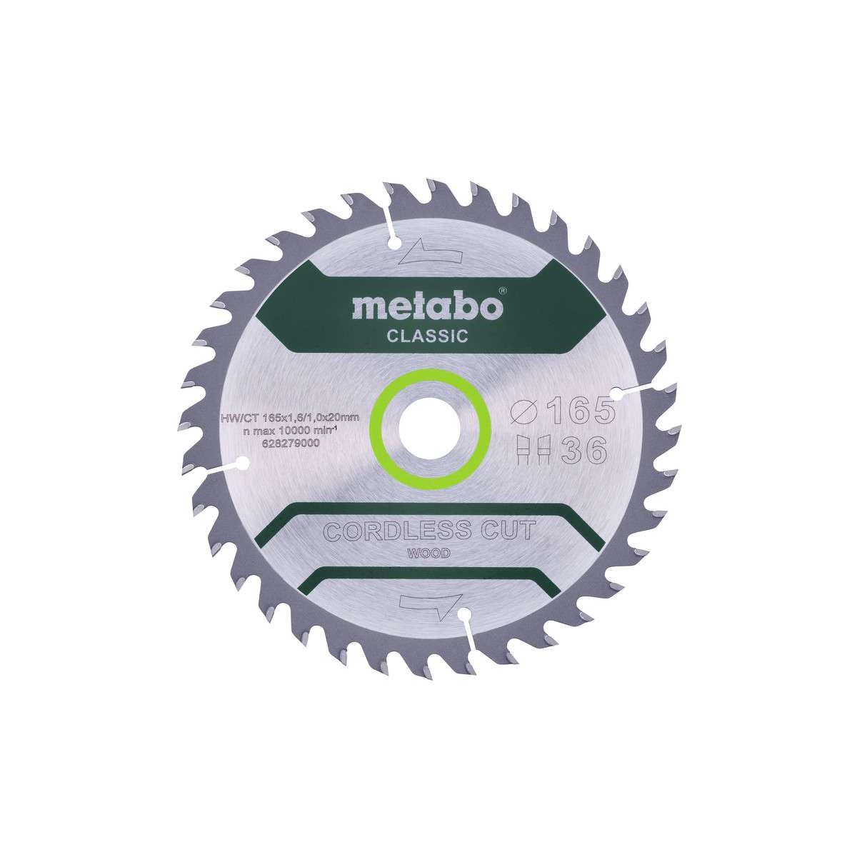 Pyörösahanterä Metabo HM HW/CT 165x20 18 WZ 20° Classic