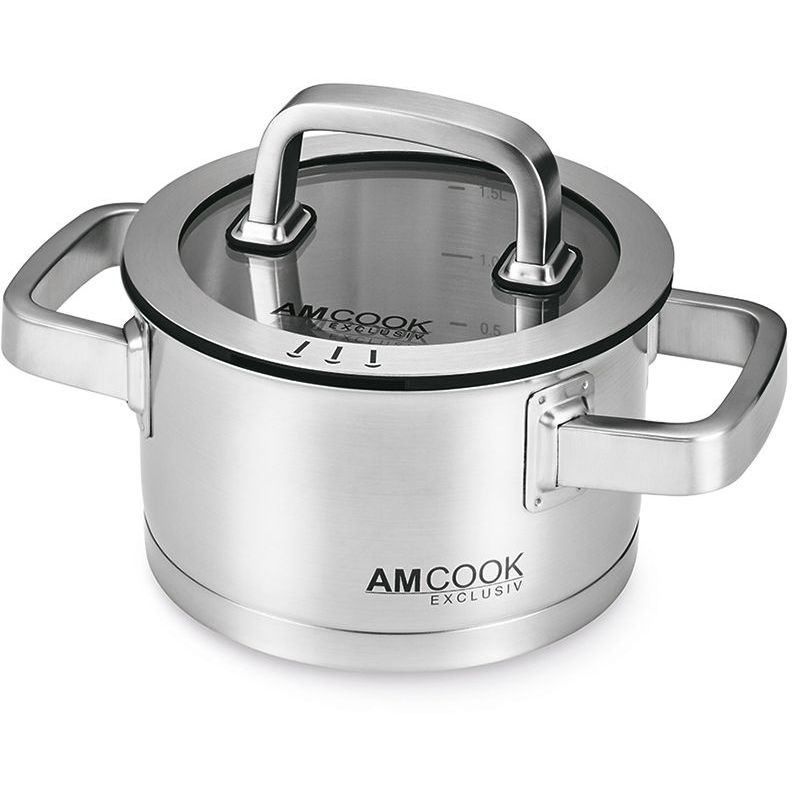 Kattila AM Cook Ø16x9cm, 1.7l, lasikansi | Taloon.com