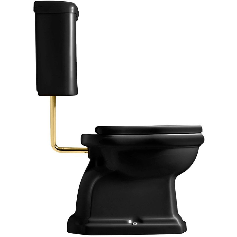 WC-istuin Lavabo Retro Low, S-lukko, kiiltävä musta, eri värejä ...