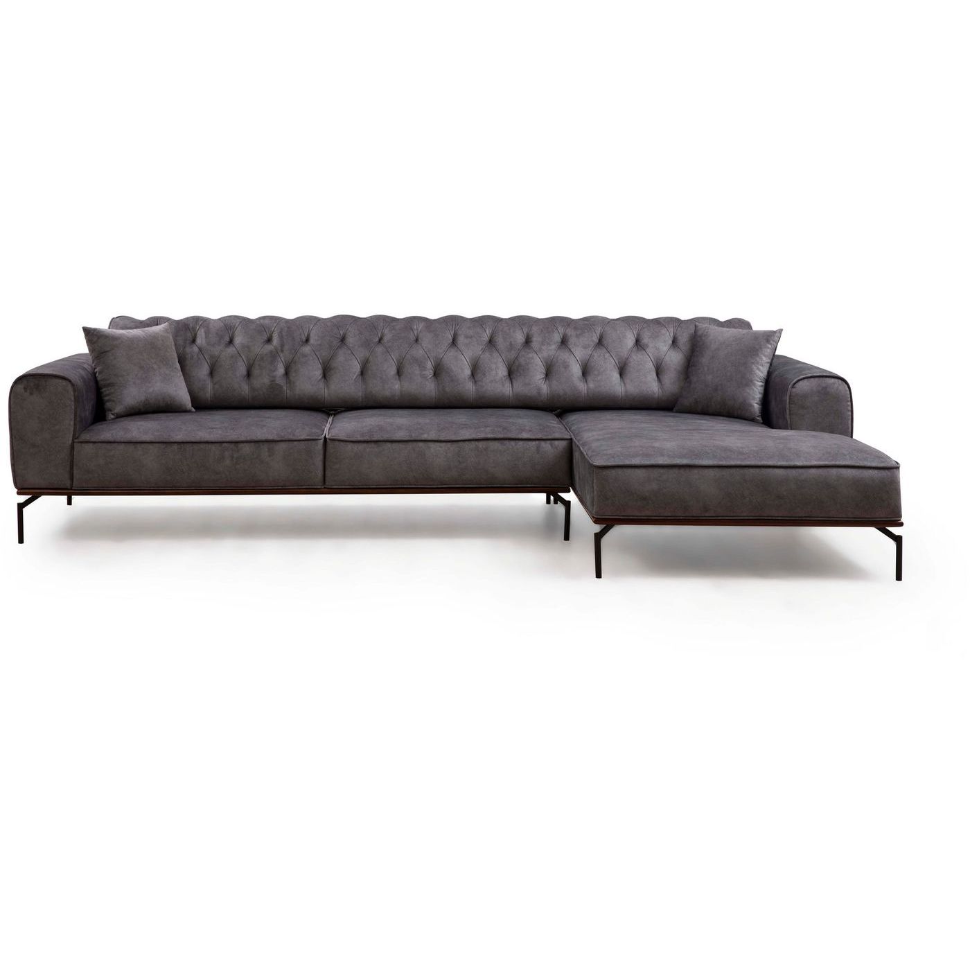Divaanisohva Linento Furniture Siesta 4-istuttava oikea antrasiitti