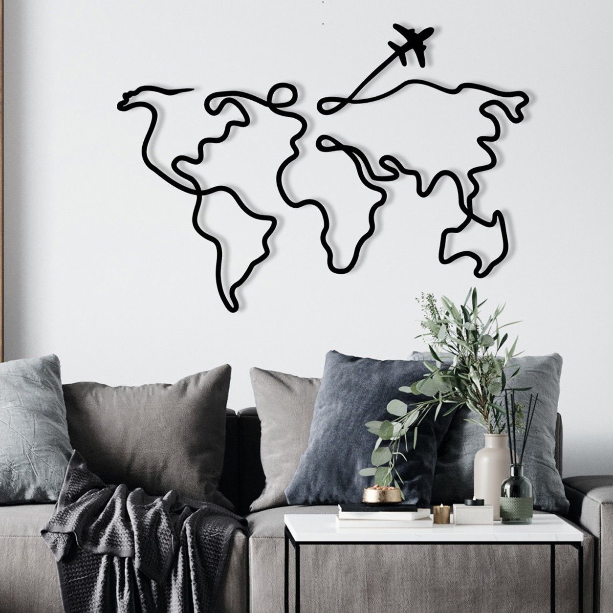 Metallinen seinäkoriste Linento Mozzafiato, musta | Taloon.com