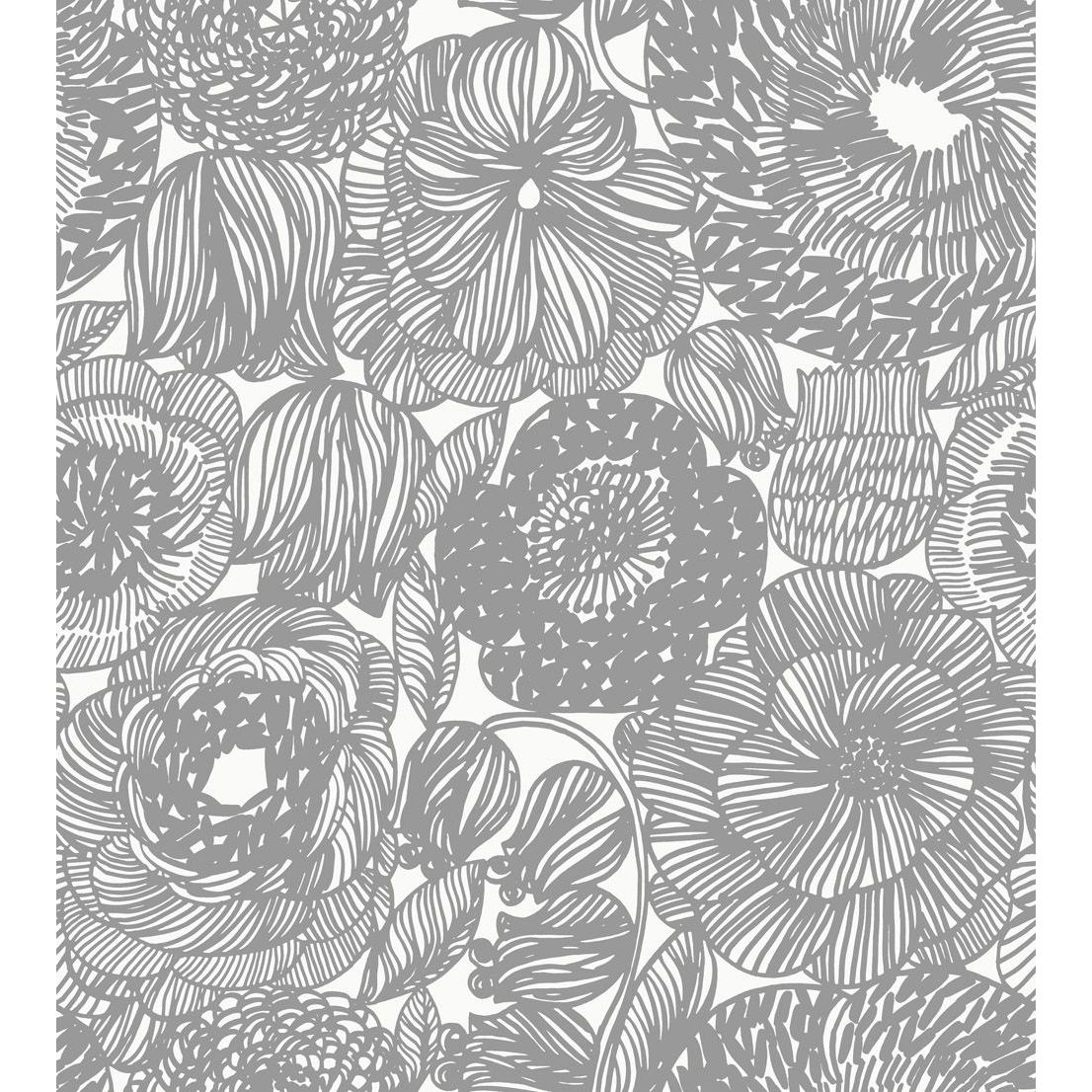 Tapetti Marimekko Kurjenpolvi, 0.7x10.05m, vintage, harmaa