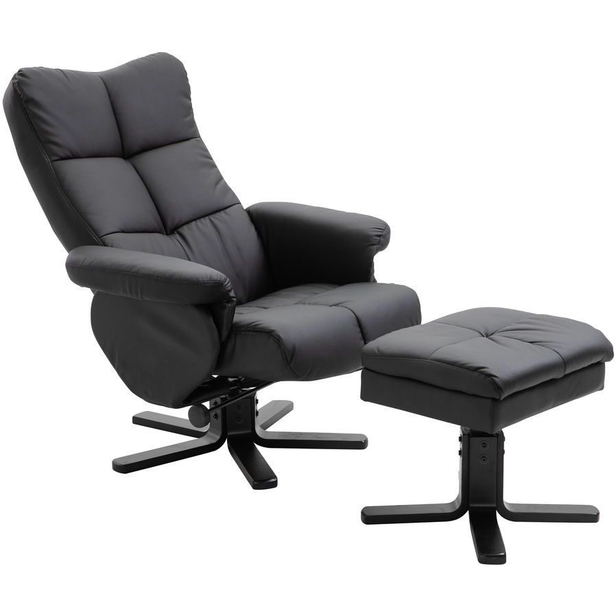 Mekanismituoli säilytysrahilla Venture Home Sven, musta keinonahka | Taloon.com