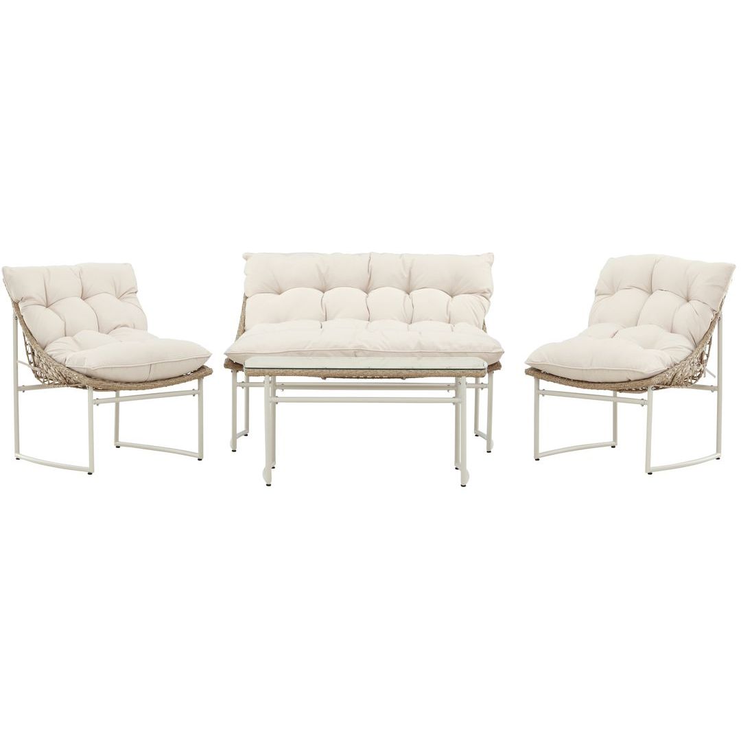 Sohvaryhmä Venture Home Tina, 2-istuttava sohva + 2 lepotuolia + sohvapöytä, beige | Taloon.com