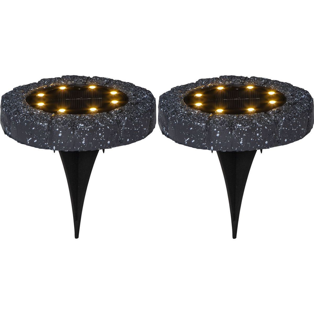 Aurinkokennovalaisin Star Trading Lawnlight Ø11cm 2 kpl musta
