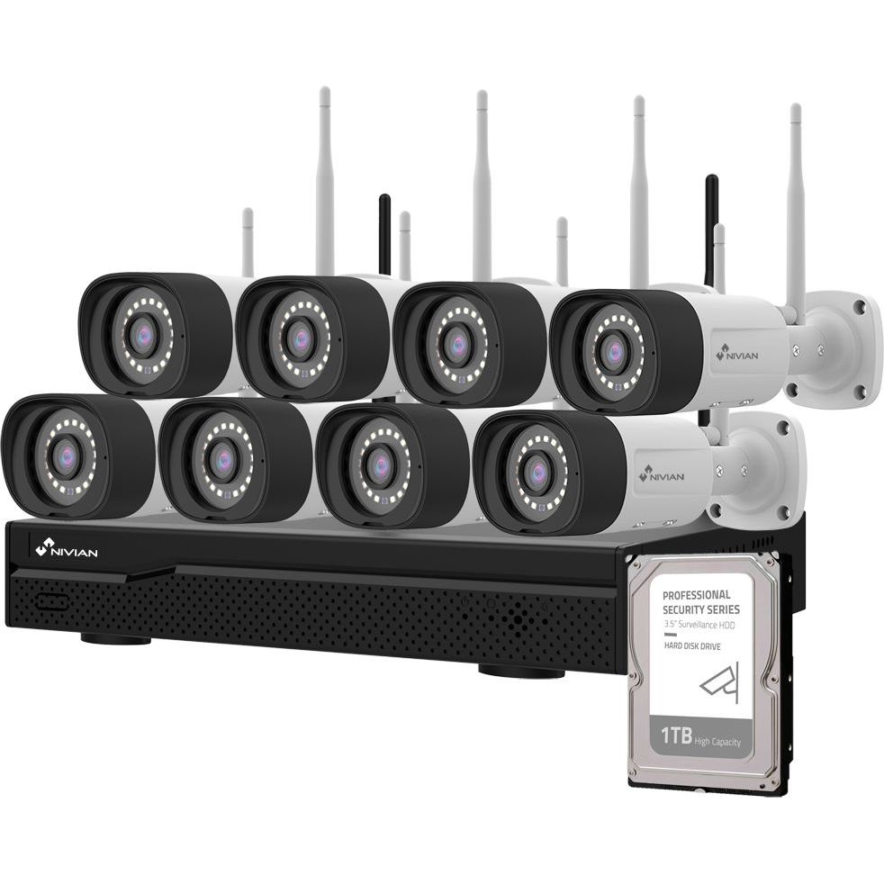 Valvontakamerapaketti Celotron Nivian Professional, 3MP, 8 kameraa, 16 ...