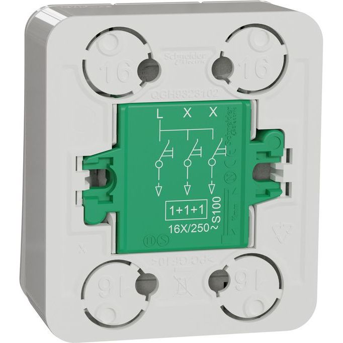 1+1+1-kytkin Exxact pinta-asennus valkoinen - 1-kytkimet - Taloon.com