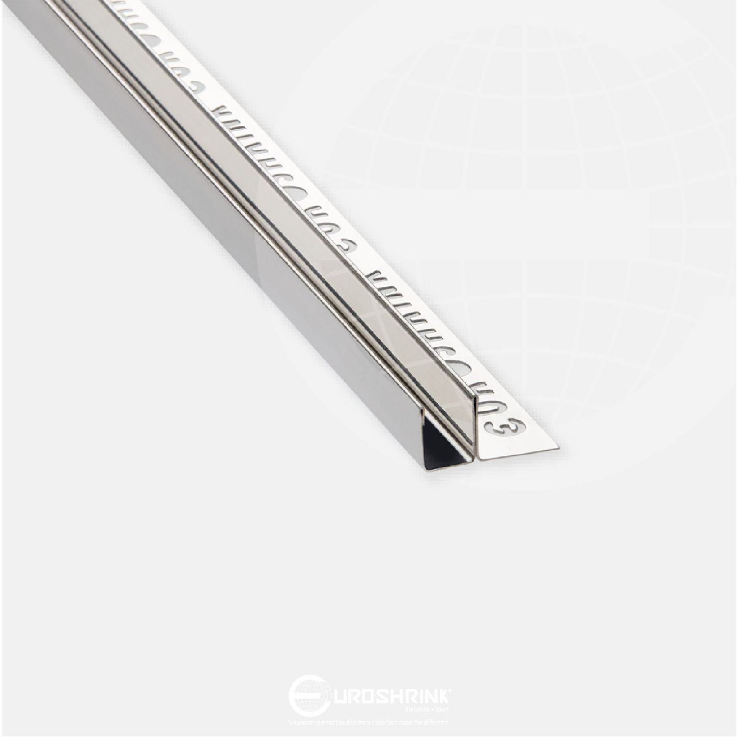 Lasiseinän u-profiili rst 330s, 13mmx19mm x 2.5m, kiiltävä teräs ...