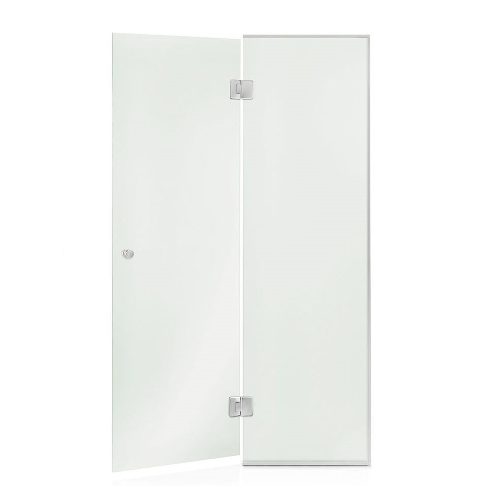 Saunan lasiseinä Andres Glass, ovi, korkea ikkuna, saranat keskellä ...