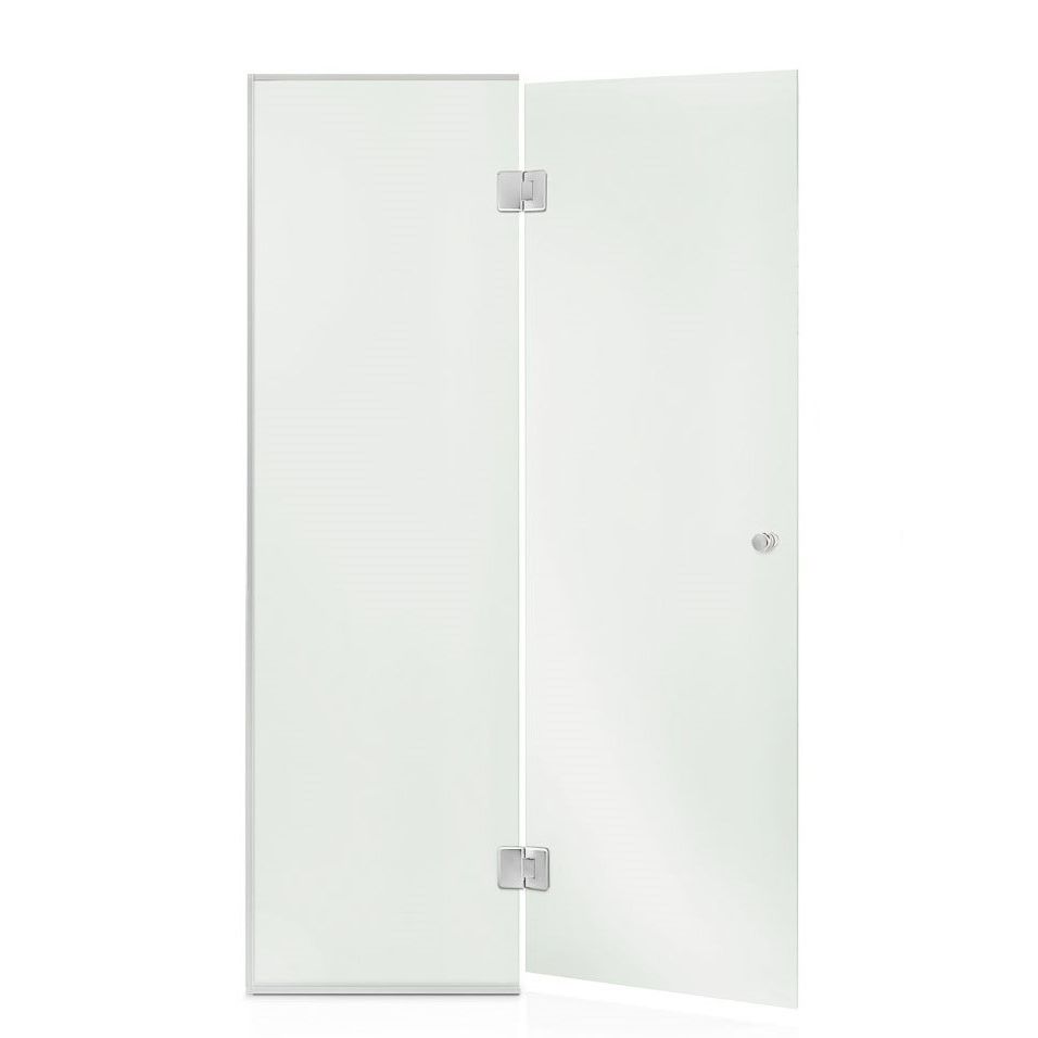 Saunan lasiseinä Andres Glass, ovi, korkea ikkuna, saranat keskellä ...