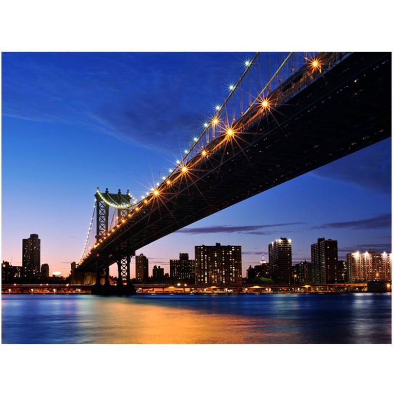Maisematapetti Artgeist Manhattan Bridge yöllä, eri kokoja | Taloon.com
