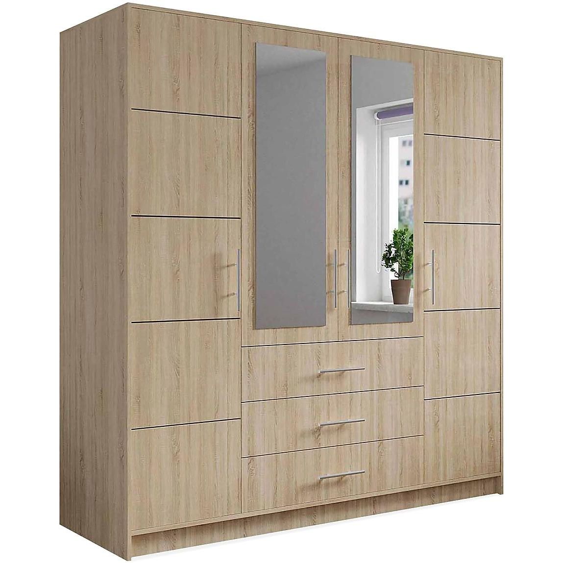 Vaatekaappi Scandinavian Choice Bali 196cm 4 ovea 3 laatikkoa beige ...