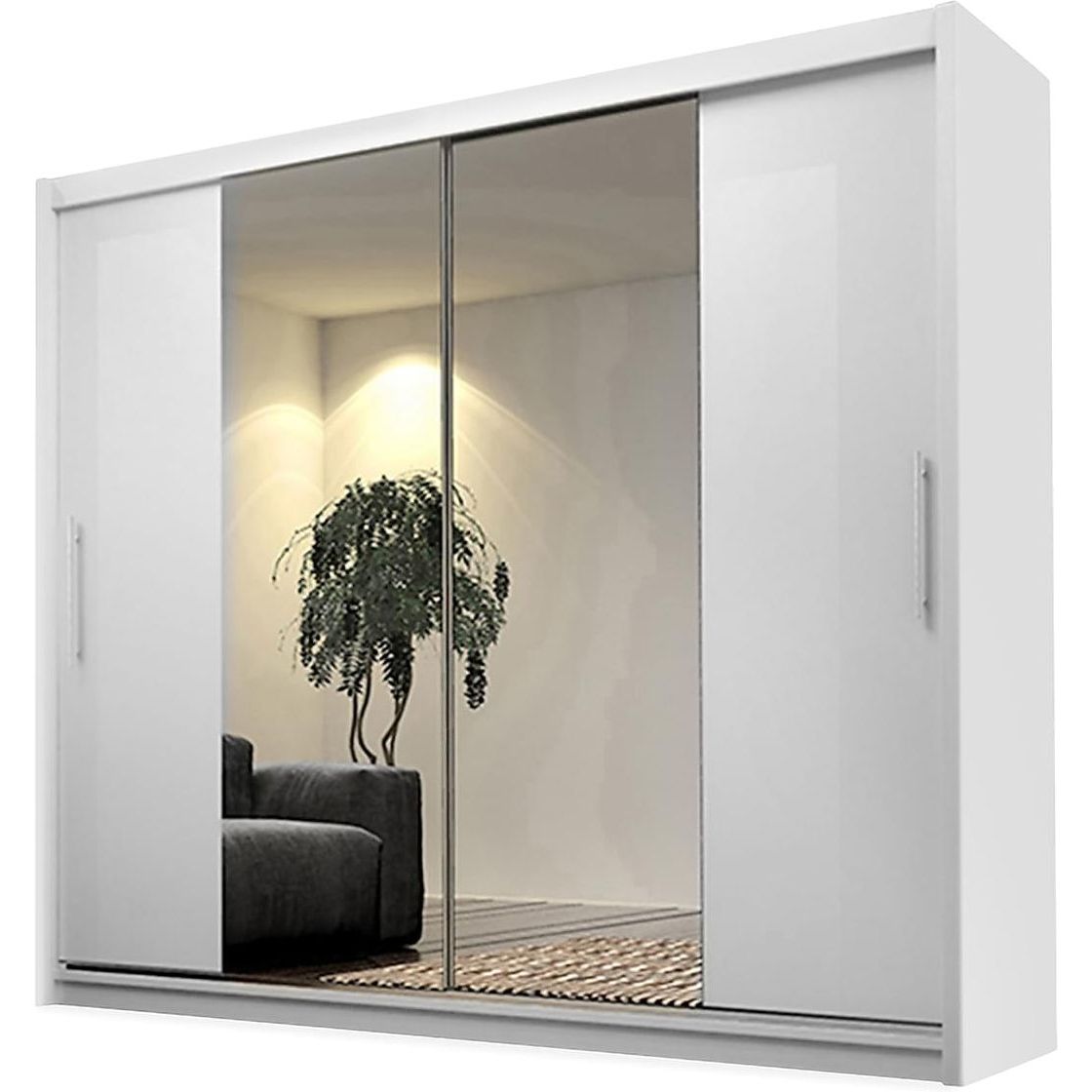 Vaatekaappi liukuovilla Kola, 180cm, valkoinen | Taloon.com