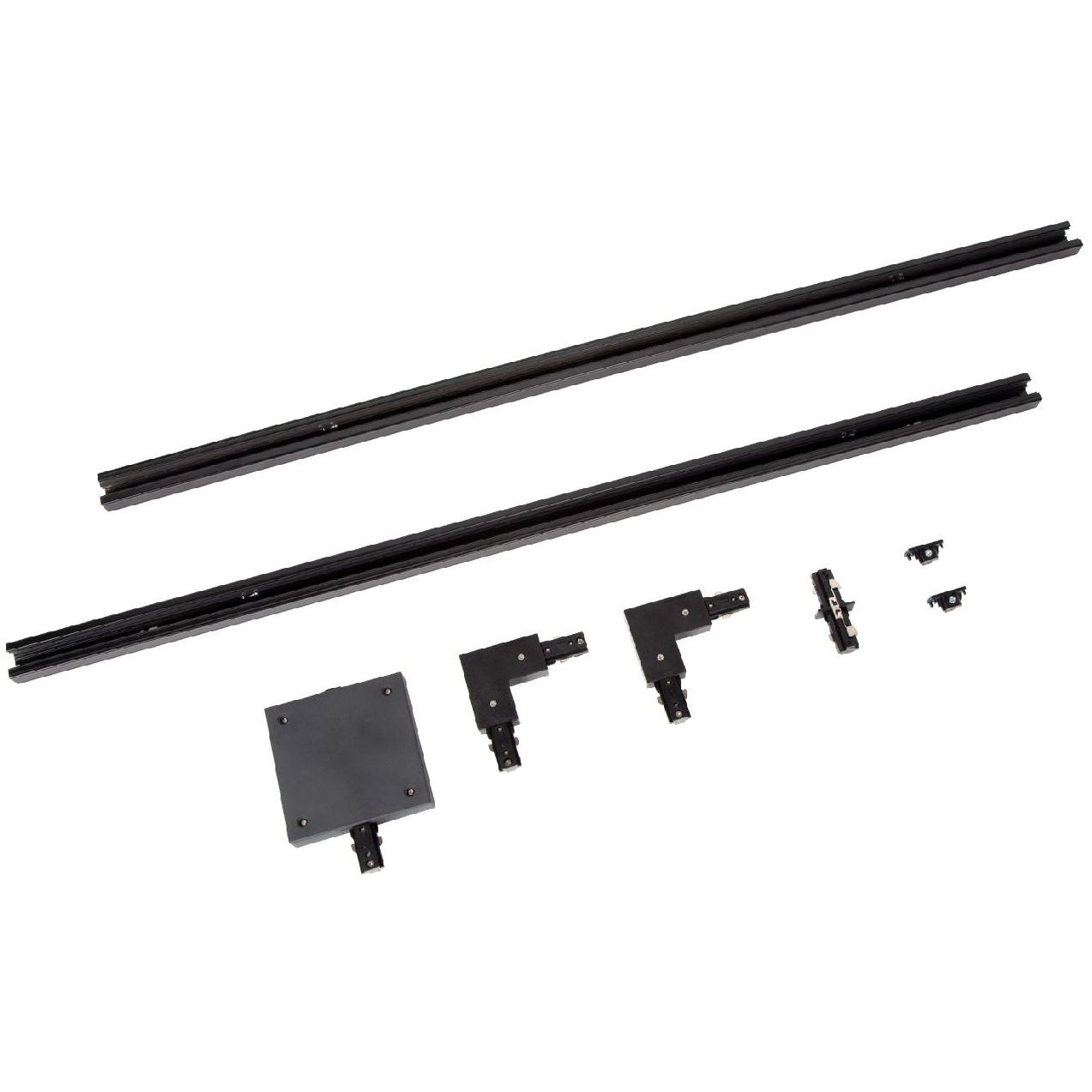 Valaisinkiskon aloitussetti Lucide Track, 2 metriä, 1-vaihe kiskojärjestelmä, musta | Taloon.com