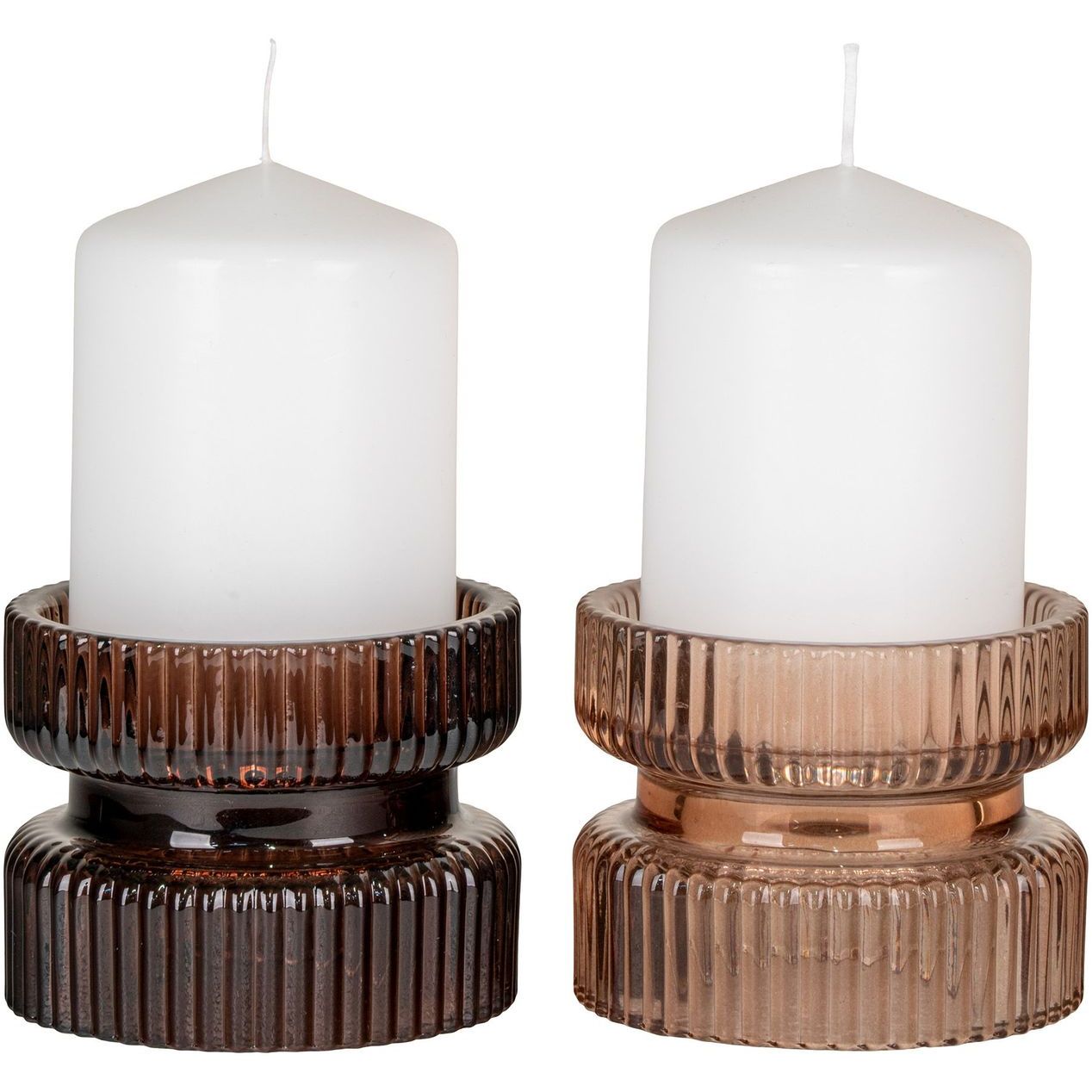 Kynttilänjalka/tuikkukuppi House Nordic, ø9x7cm, 2kpl, meripihka/ruskea | Taloon.com