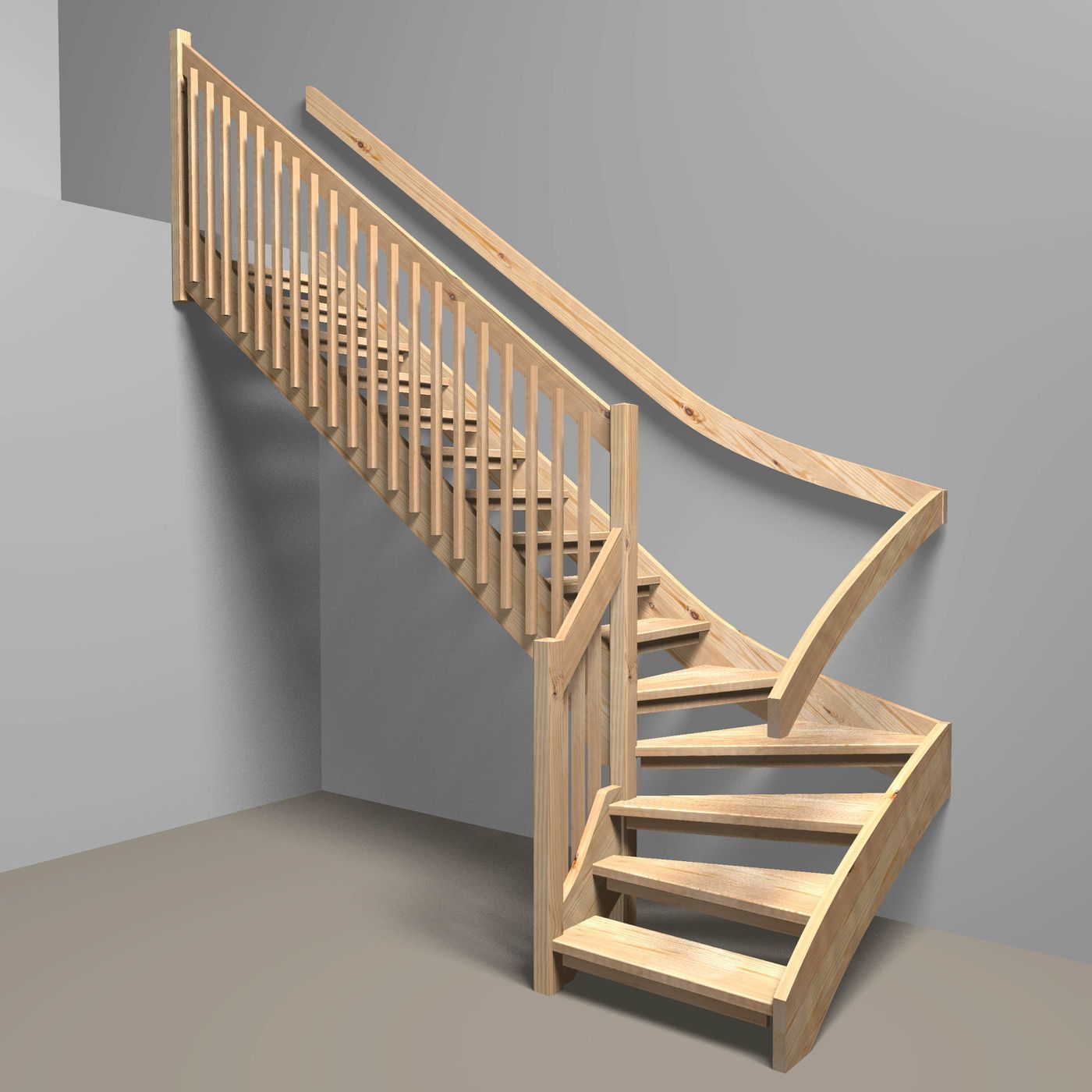 Portaat omakotitaloon Lappiporras L-malli korkeus 2750-3040 mm | Taloon.com