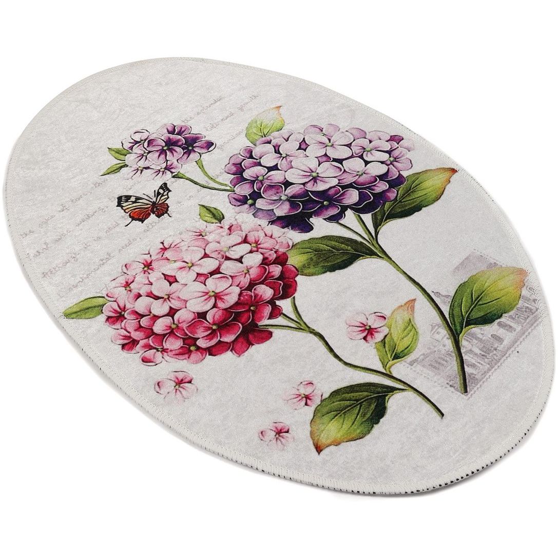 Kylpyhuoneen matto Linento Ortanca 60x90cm pinkki/violetti | Taloon.com