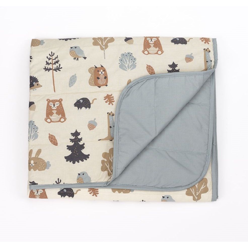 Lasten kevyt peitto Lennol Käpymetsä, 115x150cm, beige/sininen | Taloon.com