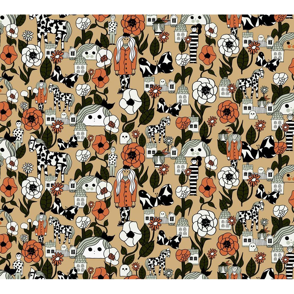 Tapetti Marimekko Marikylä okra 0,7x10,05 m | Taloon.com