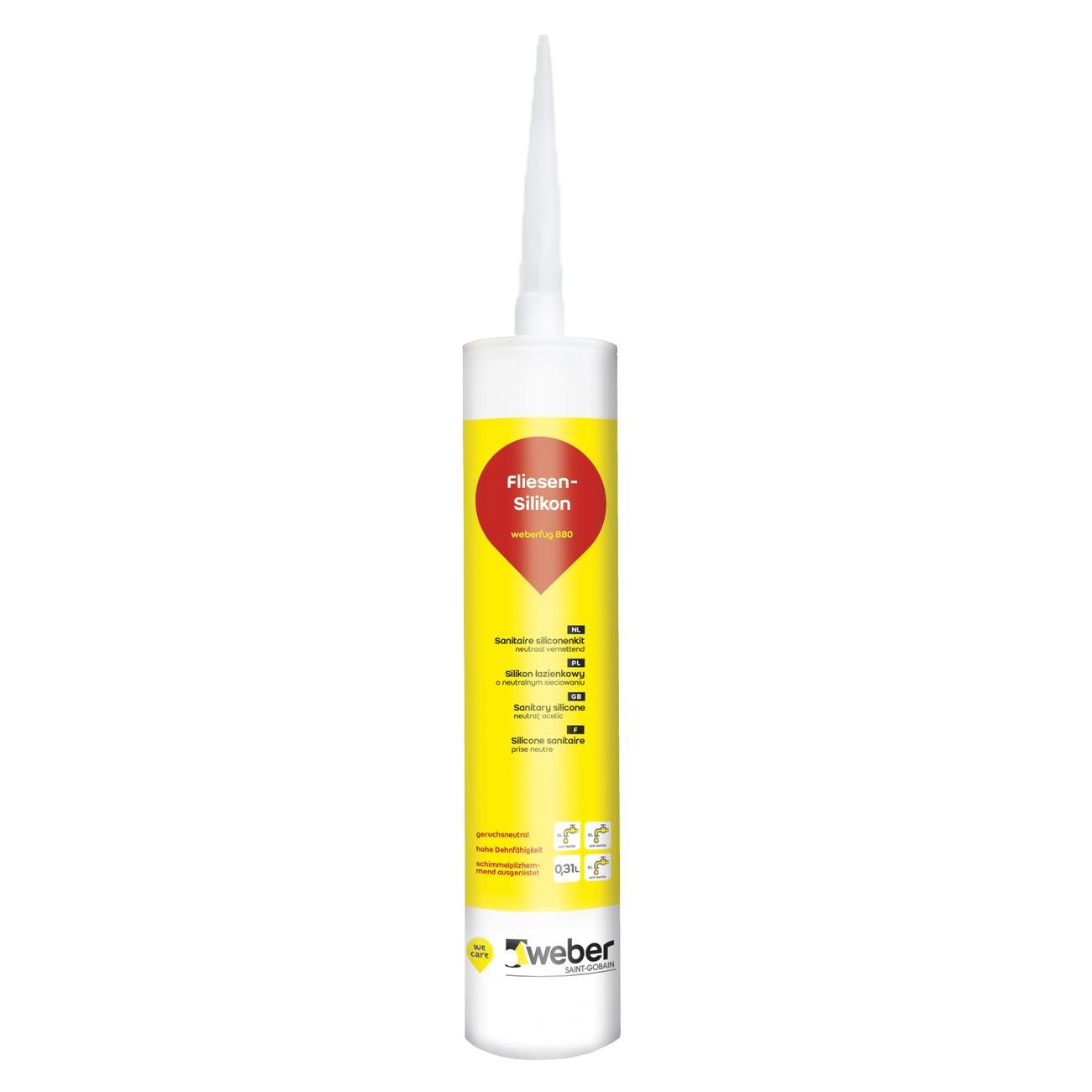 Silikoni Weber Fug 880 hopeanharmaa 310 ml | Taloon.com