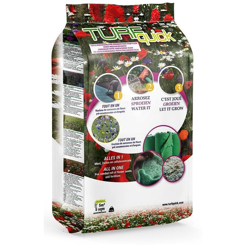 Kukkaniittyseos Turfquick, yksivuotinen/monivuotinen, 5 m2 | Taloon.com