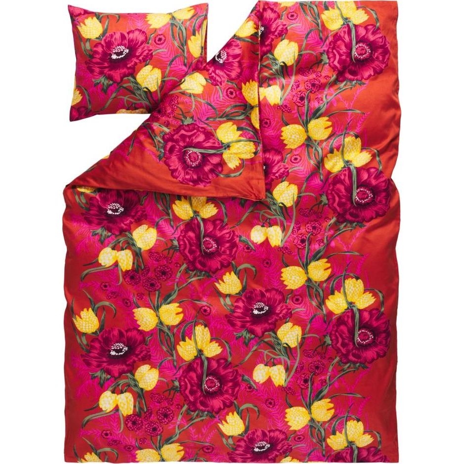 Pussilakanasetti Vallila Kiovan kukka punainen | Taloon.com