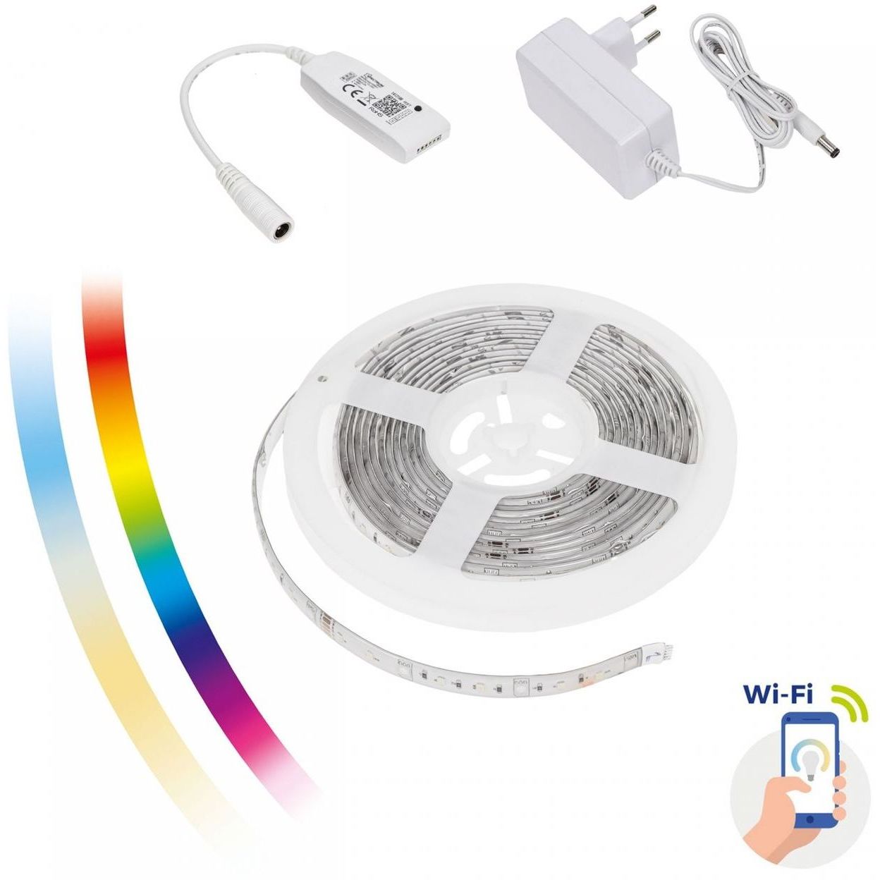 LED-älynauha Spectrum 24V RGBW+CCT+DIMM 17W Wi-Fi 3000-6000K, 5m ...