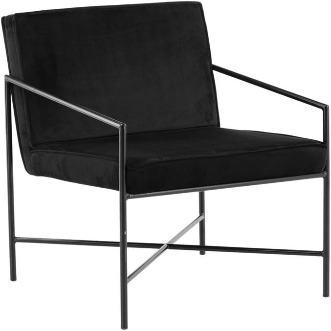 Nojatuoli Venture Home Rakel, musta sametti | Taloon.com