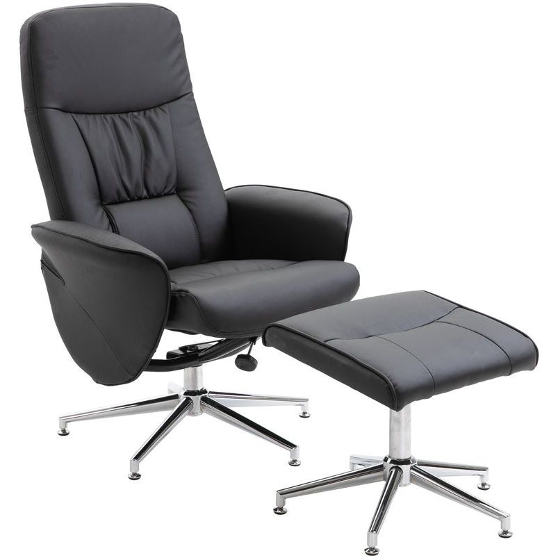 Mekanismituoli rahilla Venture Home Rolf, musta keinonahka | Taloon.com