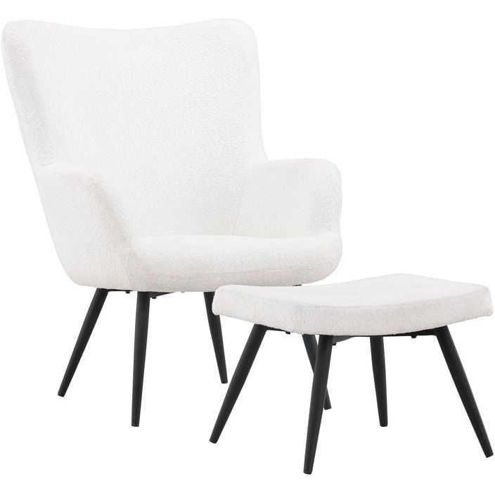 Nojatuoli rahilla Venture Home Como, valkoinen | Taloon.com