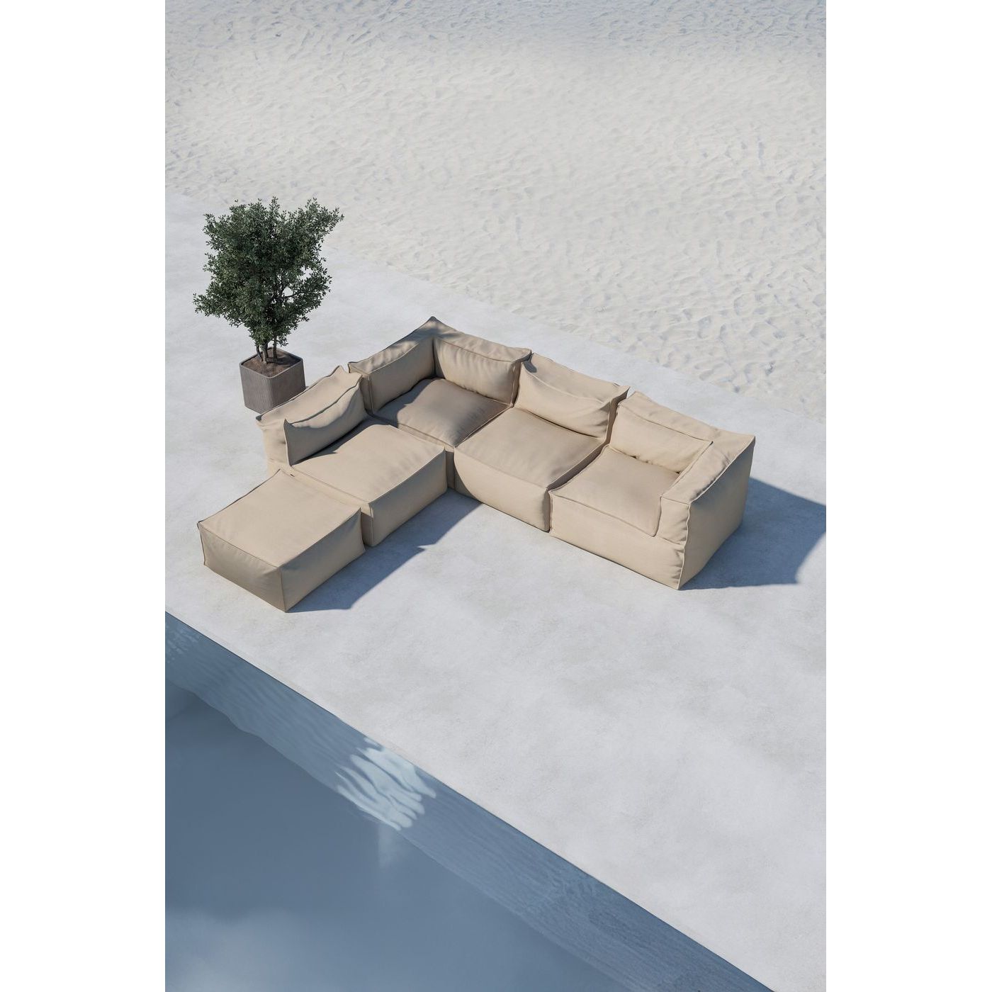 Säkkituolikulmasohva Venture Home Rambo, 4-istuttava, beige | Taloon.com