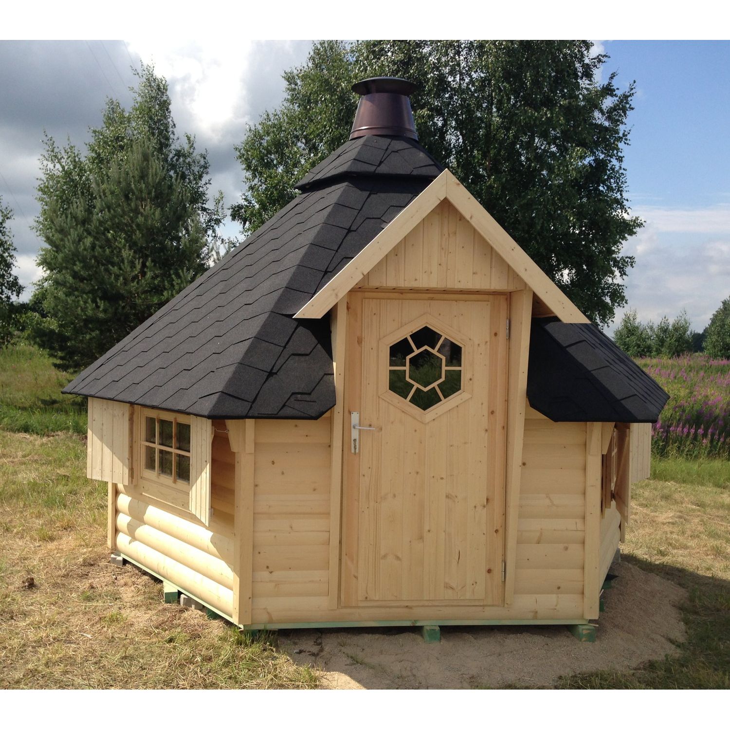 Grillikota 3820x3310 mm 9,1 m² puuvalmis - Grillikatokset - Taloon.com