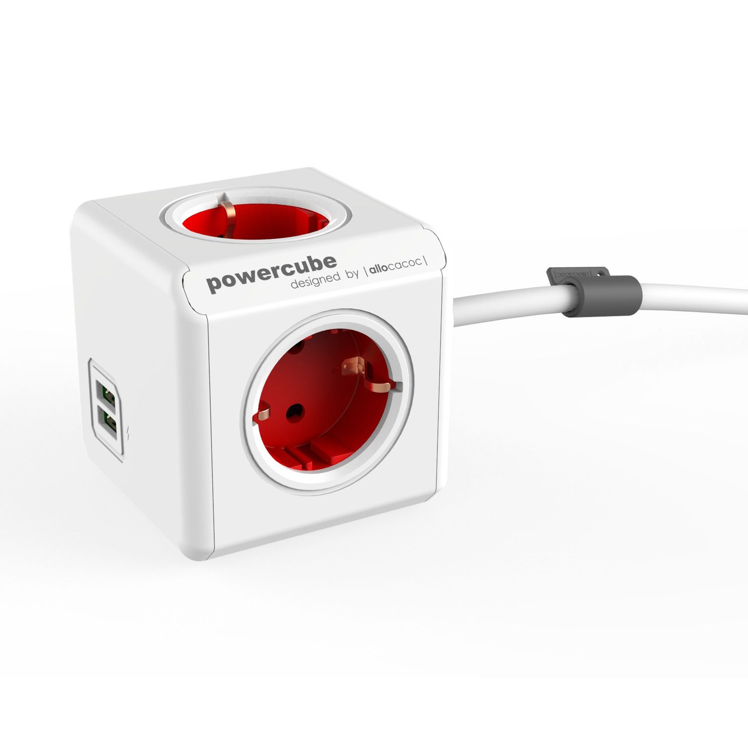 Jatkojohto Allocacoc PowerCube Extended USB 1,5m 4-osainen + 2 x USB-A ...