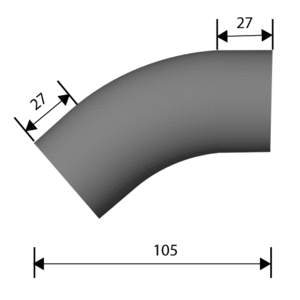 Kaideosa ruostumaton teräs Ø40 mm kulma 30° hiottu grid 220 | Taloon.com