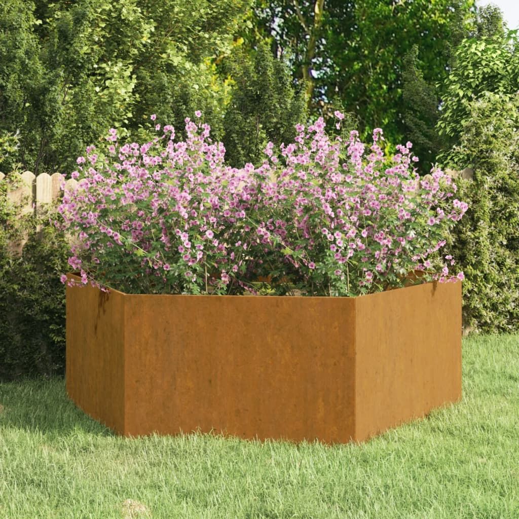 Kukkalaatikko ruoste 138x120x45 cm corten-teräs | Taloon.com