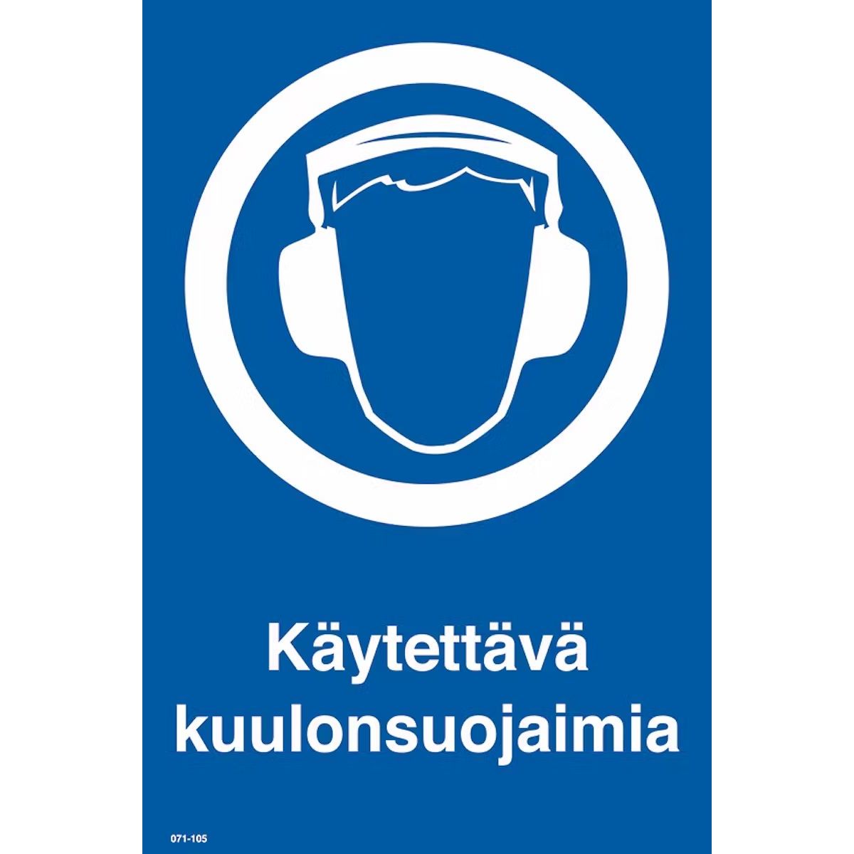Merkintäkilpi "Käytettävä kuulonsuojaimia", 20x30cm | Taloon.com