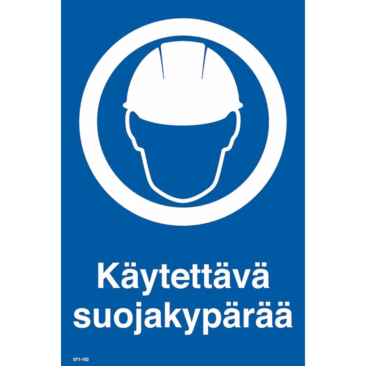Merkintäkilpi "Käytettävä suojakypärää", 20x30cm | Taloon.com
