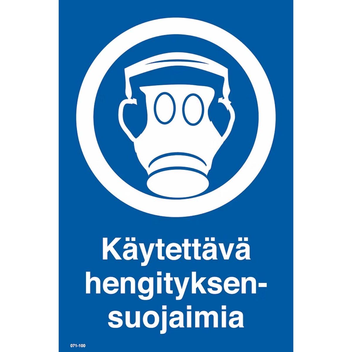 Merkintäkilpi "Käytettävä hengityksensuojaimia", 20x30cm | Taloon.com