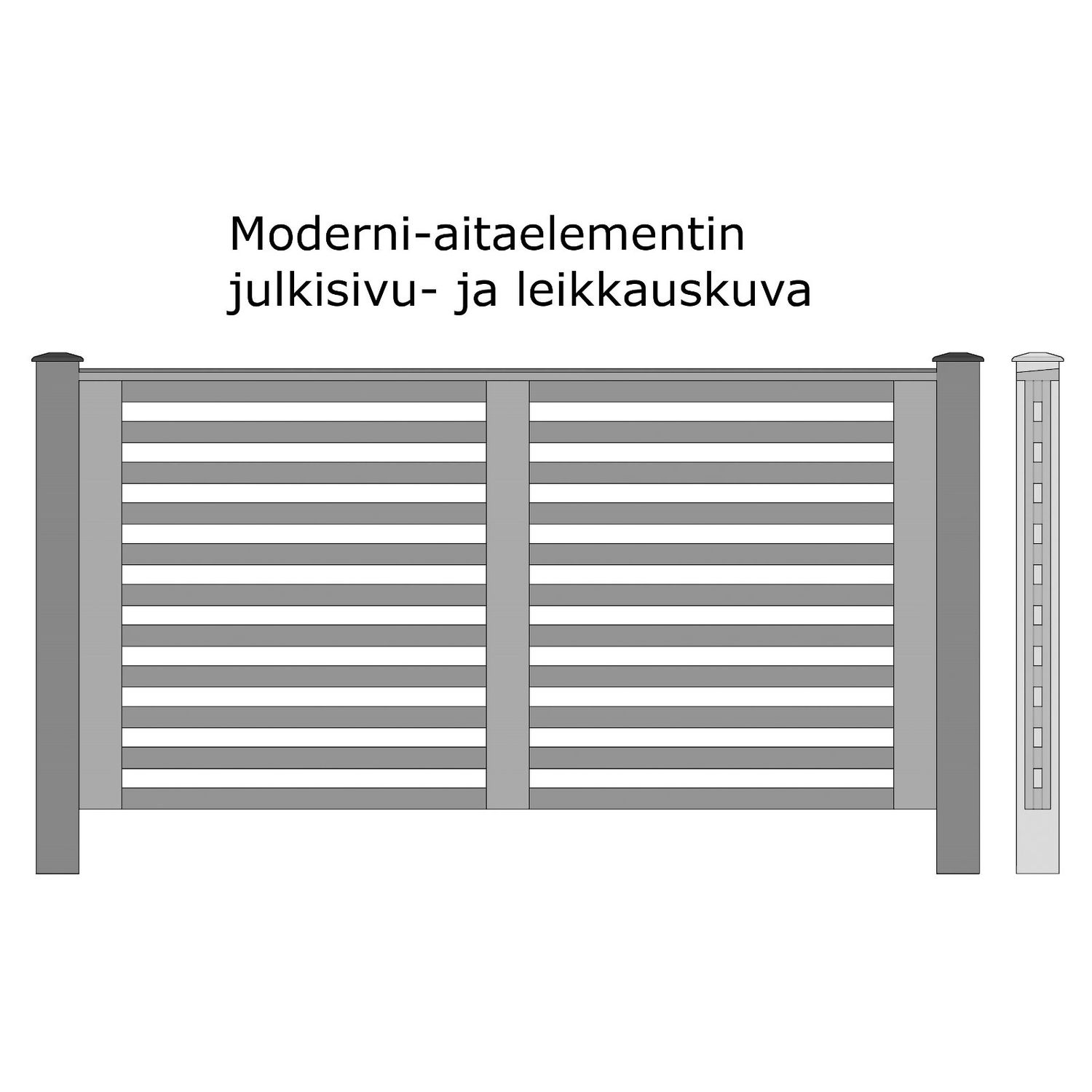Aitaelementti Moderni 2000x1000 mm puu pohjamaalattu - Taloon.com