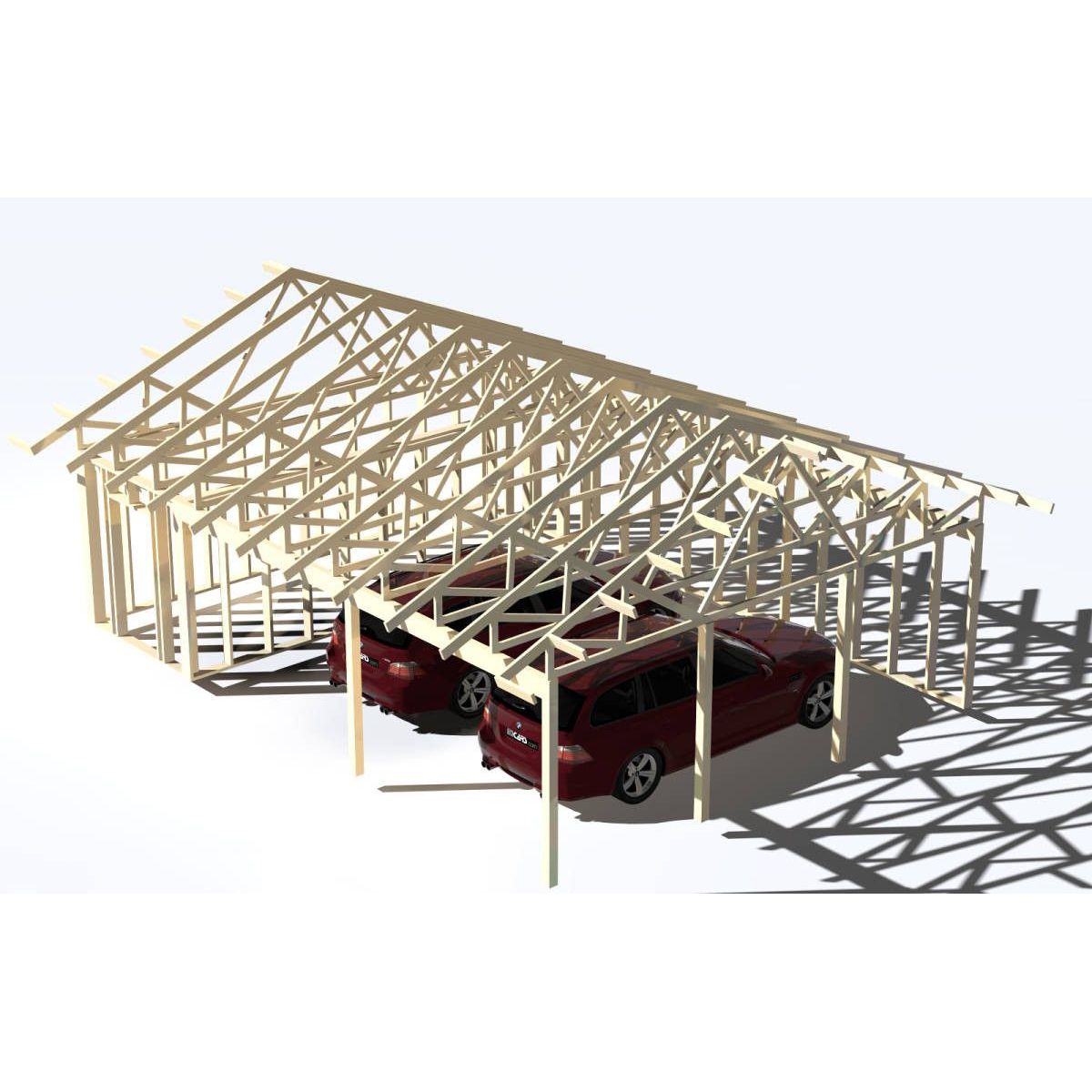 Runkopaketti kahden auton seinälliselle katokselle eristettävällä ...