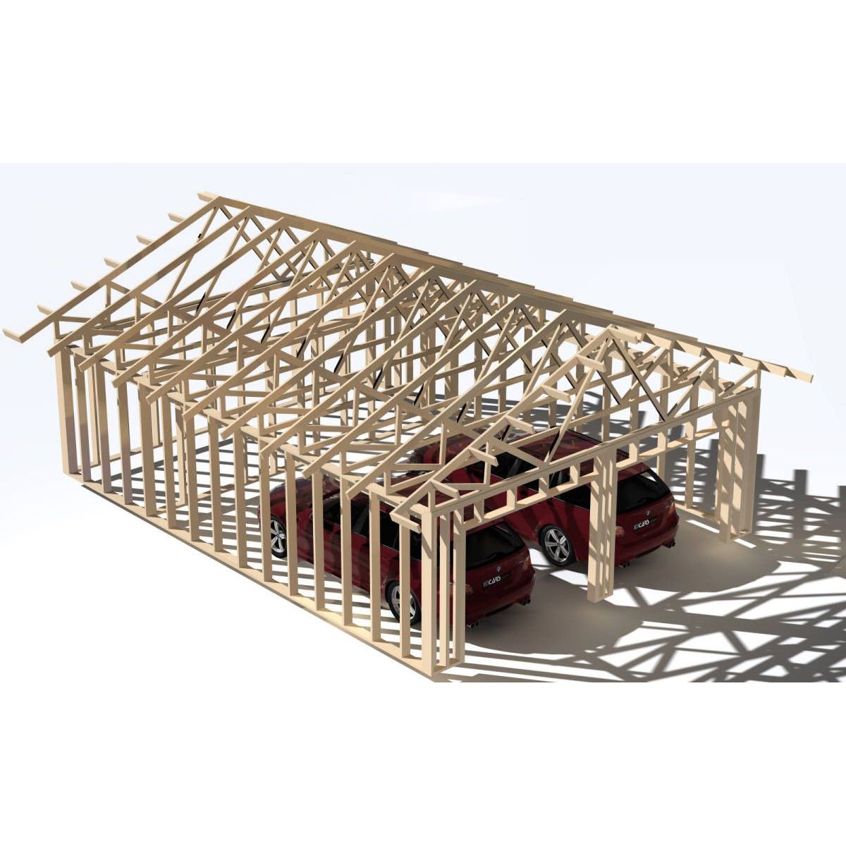 Runkopaketti kahden auton eristettävälle tallille varastolla 61 m² ...