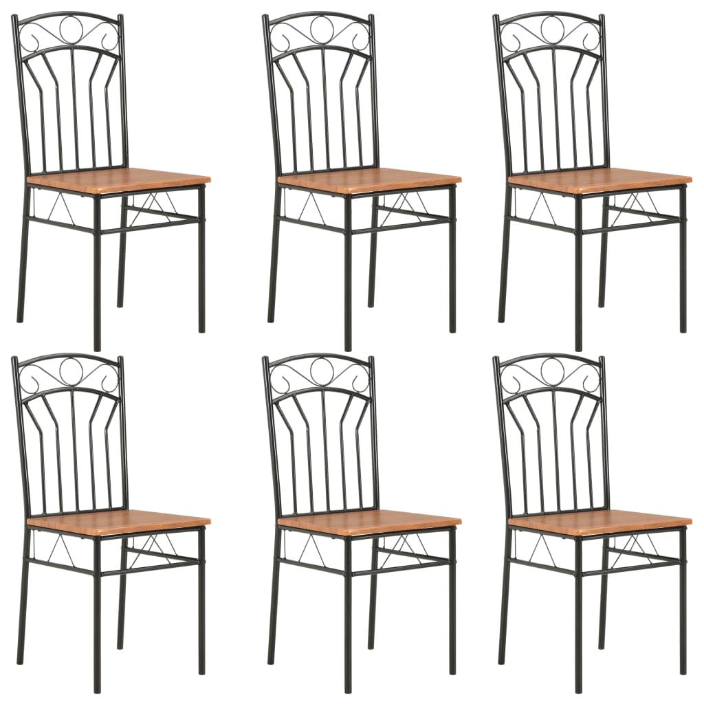 Ruokapöydän tuolit 6 kpl MDF ruskea | Taloon.com